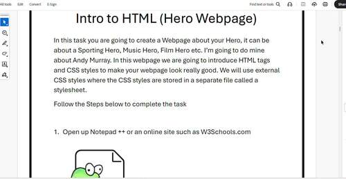 Intro to HTML and CSS Web Design - My Hero Webpage Grade (9-12 ...