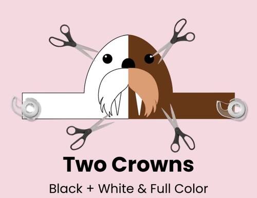 Walrus Crown / Party Hat / Mask / Costume / Animal / Headband ** Two ...