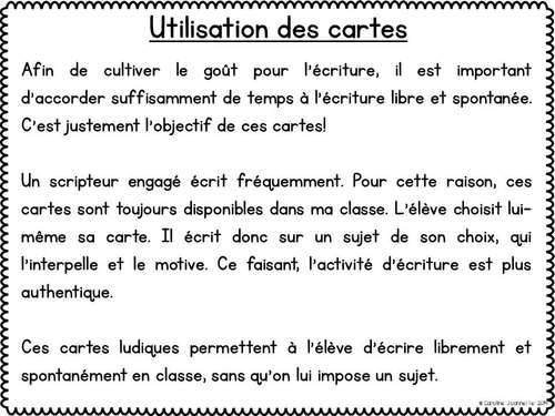 French Picture Writing Prompts | Cartes à tâches avec photos - écriture