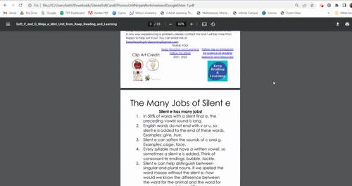 Silent e Soft C and G Phonics Unit Ninja e Worksheets and Google Slides™
