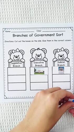Branches of Government – Cut and Paste Sorting Activity by Taketing Academy