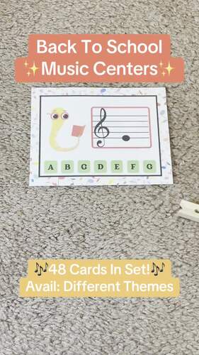 "Back To School" Treble Clef and Bass Clef Clip Cards | Elementary ...