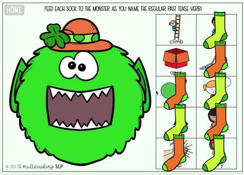 Feed the St. Patrick's Day Monster Language & Articulation | BOOM CARDS™