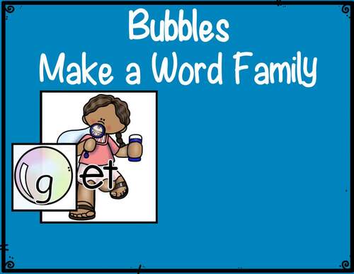 Bubbles Themed Make A Short Vowel Word Family Center | TPT