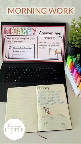 Digital Morning Work First Grade | Bell Work Activities and Daily Prompts
