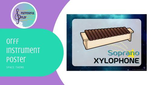 Space Themed Orff Instrument Posters by Purposeful Play Music | TPT