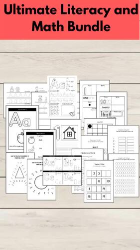 Early Math and Literacy Activity Pack, Letter Sounds, Numbers 1 to 20 ...