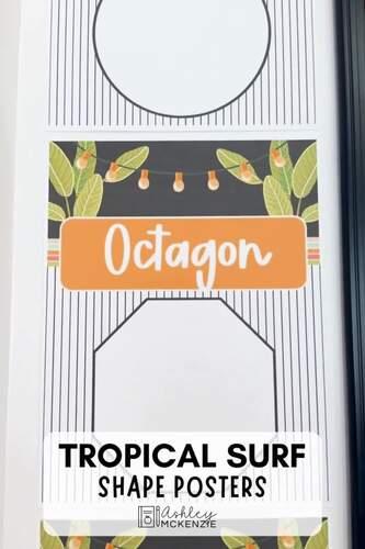 Tropical Surf Classroom Decor | Shape Posters - Editable! by Ashley ...