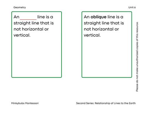 Montessori Geometry Nomenclature Study of Line Unit 6 Relationship Line ...