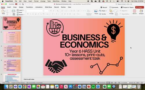 V8.4 Australian Curriculum - HASS - Business & Economics Unit - Year 6