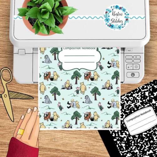 Printable Composition Notebook Book Cover PNG PDF Winnie the Pooh and ...
