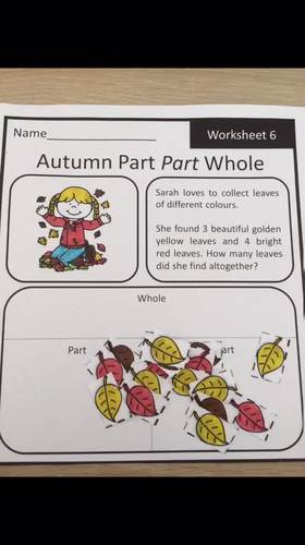 Autumn Fall Math Problem Solving Part Part Whole Strategy by Tech ...