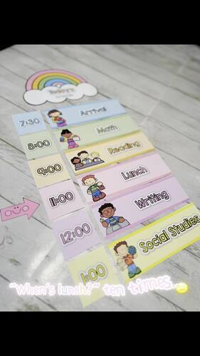 Daily Schedule Cards - Visual Class Schedule - Bright Editable ...