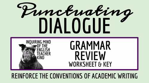 Grammar Review Practice Worksheet on Quotations and Punctuation Marks ...