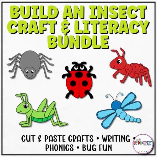 Build a Bug Craft & Writing Bundle | Insects Cut and Paste Activitity ...