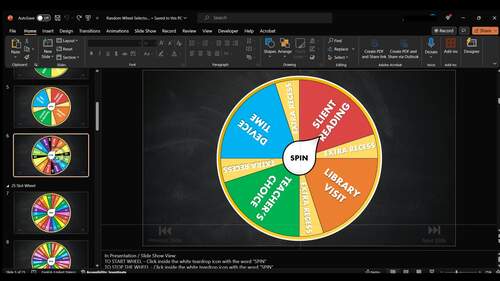 Spinning Wheel - Random Student Selector (Customizable PowerPoint)