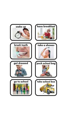 56 Daily Routine Flash Card by Lambchopz | TPT