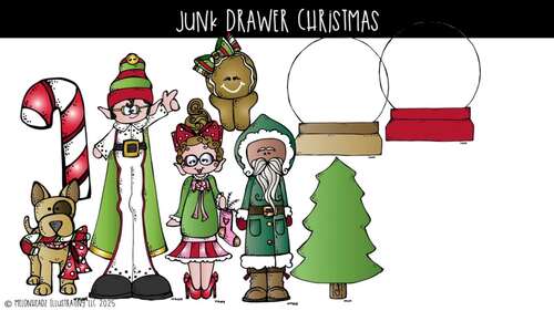 Junk Drawer clip art, Christmas clip art COLORED Version by Melonheadz ...