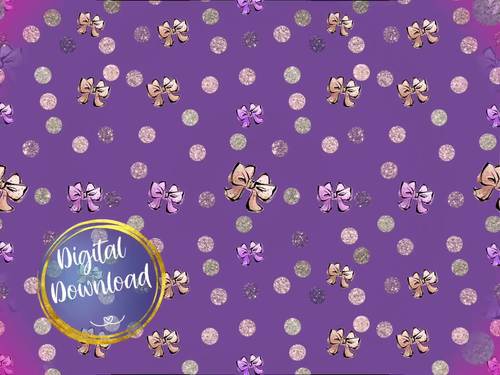 Polkadot Bows Seamless Digital paper 12x12 Commercial Use by Teach Elite
