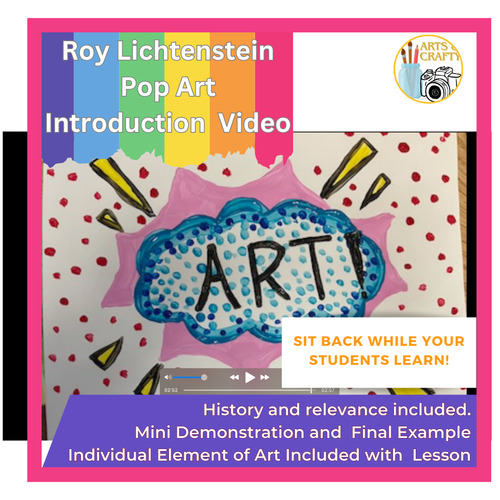 Roy Lichtenstein Introduction Pop Art Video by Arts and Crafty | TPT