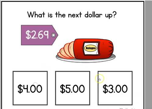 Meat and Fish Next Dollar Up Digital Task Cards and Boom Cards | TPT