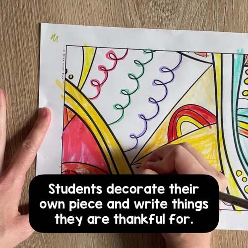Thanksgiving Collaborative Poster Gratitude Activity Thankful Coloring ...