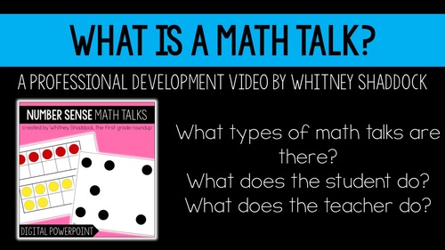 What is a Math Talk Professional Development Video | TpT