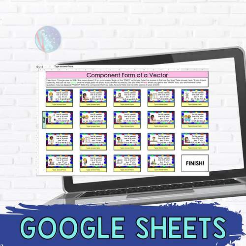 Component Form of a Vector Digital Activity with Google™ Sheets by ...