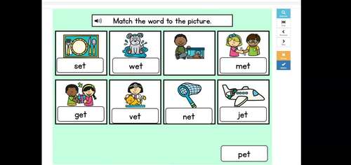 Boom™ Cards Word Family Reading Comprehension for et Word Family