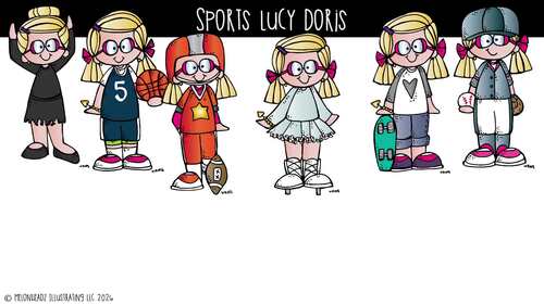 Sports clip art, Lucy Doris, Melonheadz Characters COLORED Version