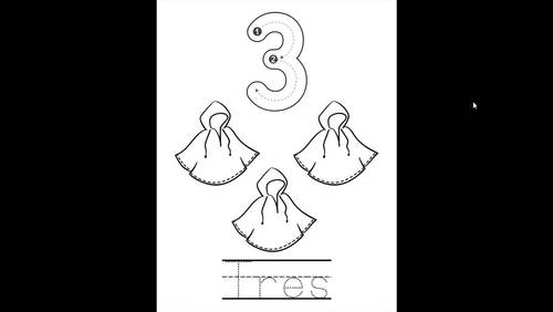 Winter Numbers in Spanish 1-10. Printable Worksheets to Color, Trace ...