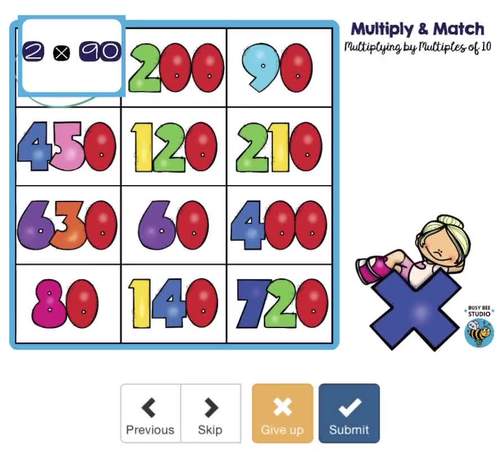 MULTIPLYING WITH ZEROS MULTIPLYING MULTIPLES OF 10 BOOM CARDS ...