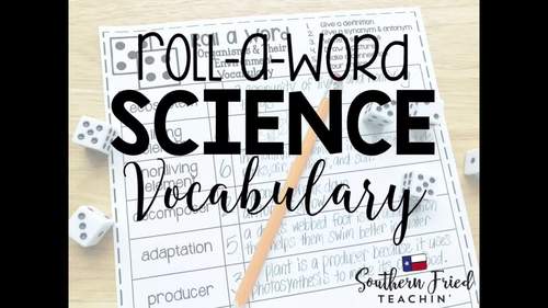 Science Fun Interactive Vocabulary Dice Activities EDITABLE BUNDLE