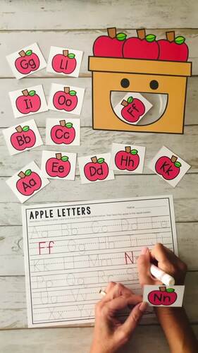 Back to School Fall Letter Tracing - Feed Me - Tracing Upper ...