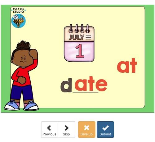 CVC or CVCE | Boom Cards | CVC & CVCE Word Families Cards by Busy Bee ...