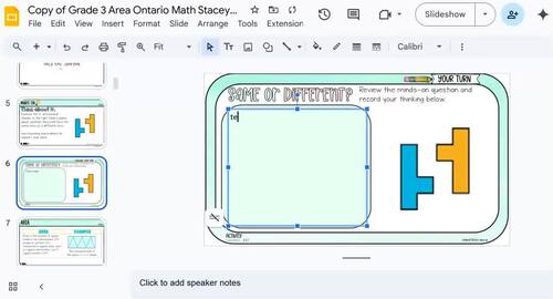 Grade 3 Area Measurement Ontario Math Digital Slides | Worksheets ...