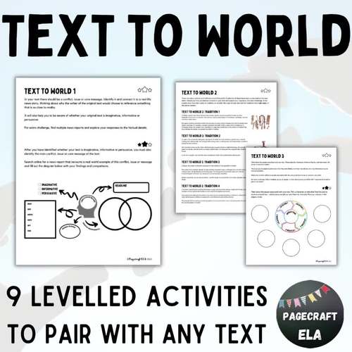 Making Text to World Connections | ANY TEXT | Nine Activities by ...