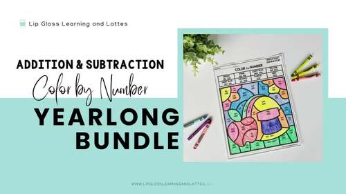 Color By Numbers Printables Addition and Subtraction 2 & 3 Digit