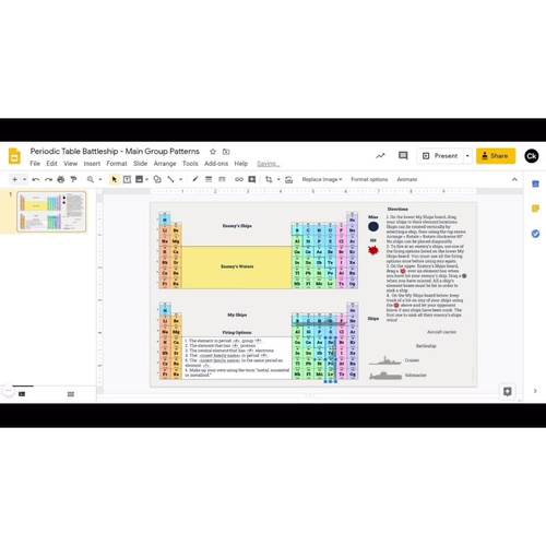 Periodic Table Battleship Game Main Group Patterns - Print and Digital ...
