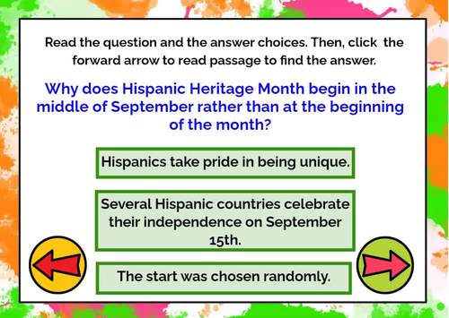 Hispanic Heritage Month Activity Scavenger Hunt BOOM Cards by CarolJ ...
