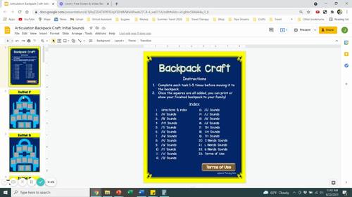 No Prep Google Slides™ | Back to School Craftivity Bundle | Speech Therapy