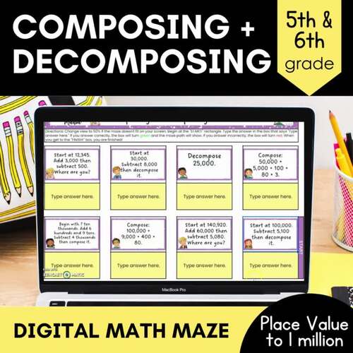 Place Value to Millions│Composing + Decomposing Whole Numbers │Digital ...