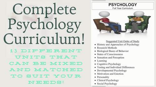 Complete Psychology Curriculum (Full Year Bundle; 13 Units) by Danis ...