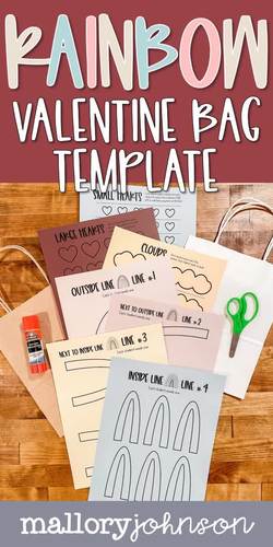 Valentine Bag Boho Rainbow Craft by Mallory Johnson | TPT