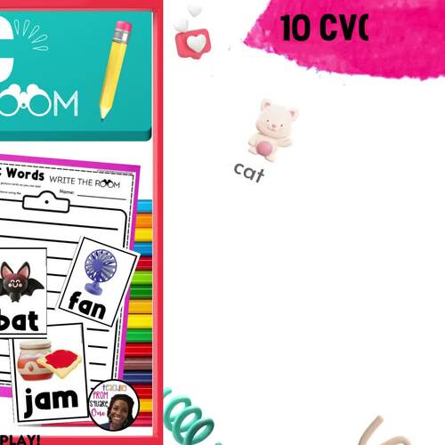 CVC Write the Room, CVC vowel a, Writing Practice by Teaching From ...