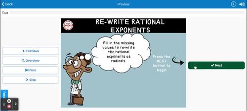 Re-write Rational Exponents As Radicals Digital Boom Cards™ | Law Of ...
