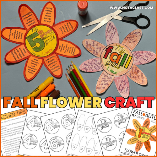 Fall Flower Writing Craft | Autumn Bulletin Board Activities, Coloring ...