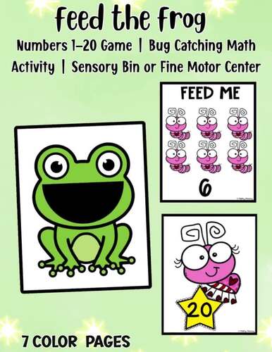 Feed the Frog Numbers 1–20 | Bug Catching Math |Sensory Bin or Fine ...
