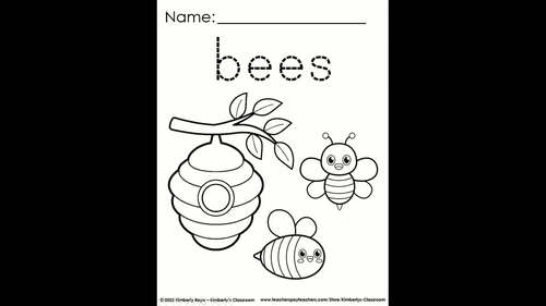 Spring Coloring Vocabulary Sheets with Tracing, Writing, Drawing ...