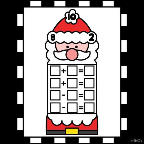 Christmas Fact Families Math Mats | Addition & Subtraction Facts 6-10 ...